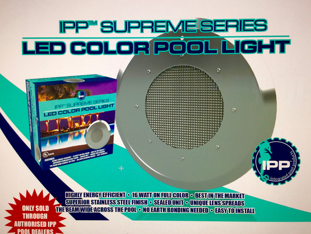 IPP Supreme Series 12 VOLT LED 10 Color 100ft Pool Light - can sync ...